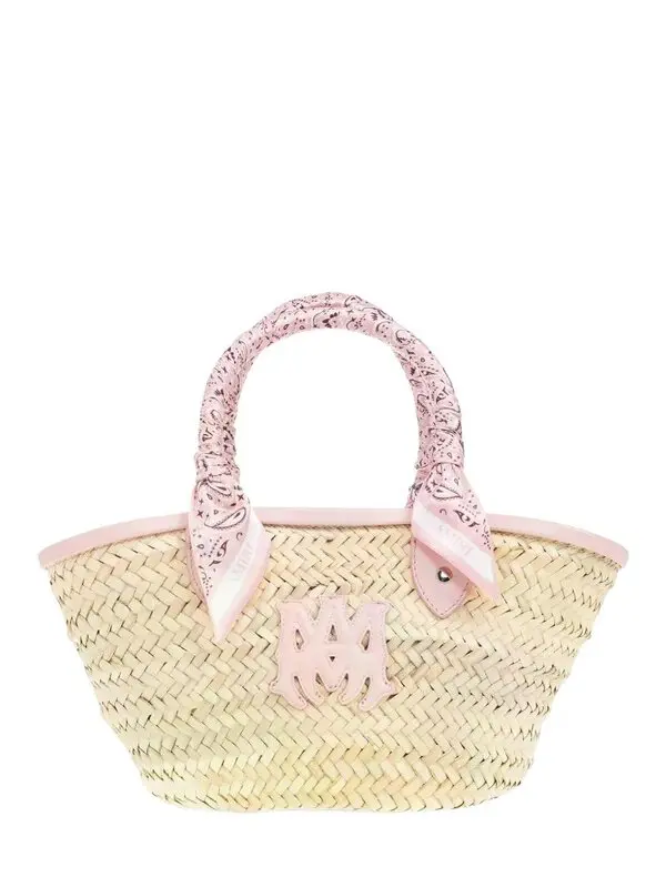 Amiri Woven Raffia Tote - Neutrals