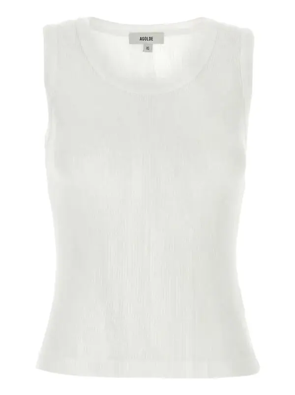AGOLDE Ribbed Sleeveless Top - White