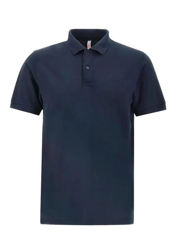 SUN 68 Piqué Polo Shirt - Blue