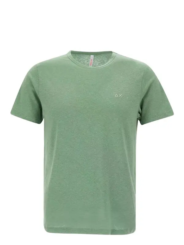 SUN 68 Linen-blend T-shirt - Green