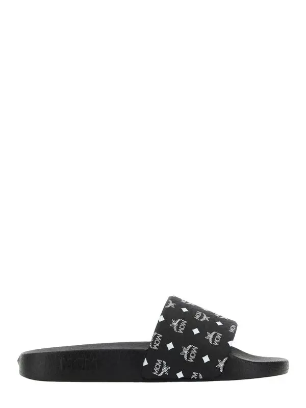 Mcm Monogram Slides - Black