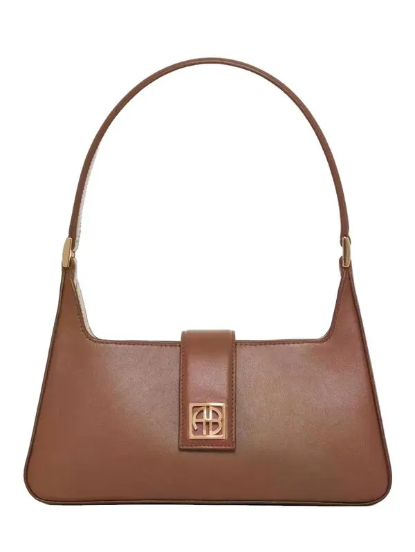 ANINE BING Lou Leather Shoulder Bag - Brown