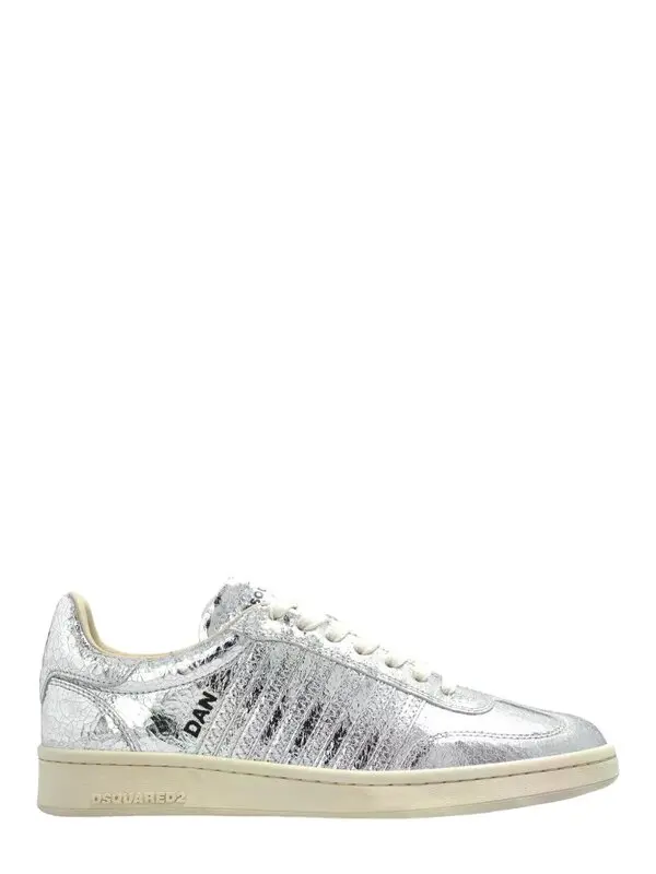 Dsquared2 Metallic Leather Sneakers - Silver