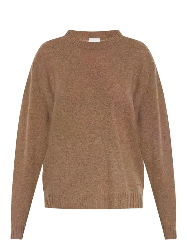 Munthe Knitted Jumper With Ribbed Hem - Brown