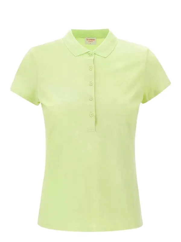 SUN 68 Piqué Polo Shirt - Green