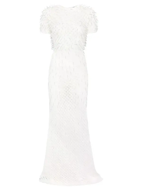 David Koma Knitted Maxi Dress - White