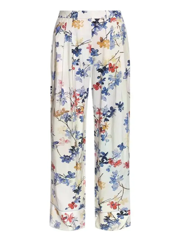 Munthe Floral-print Wide-leg Trousers - White
