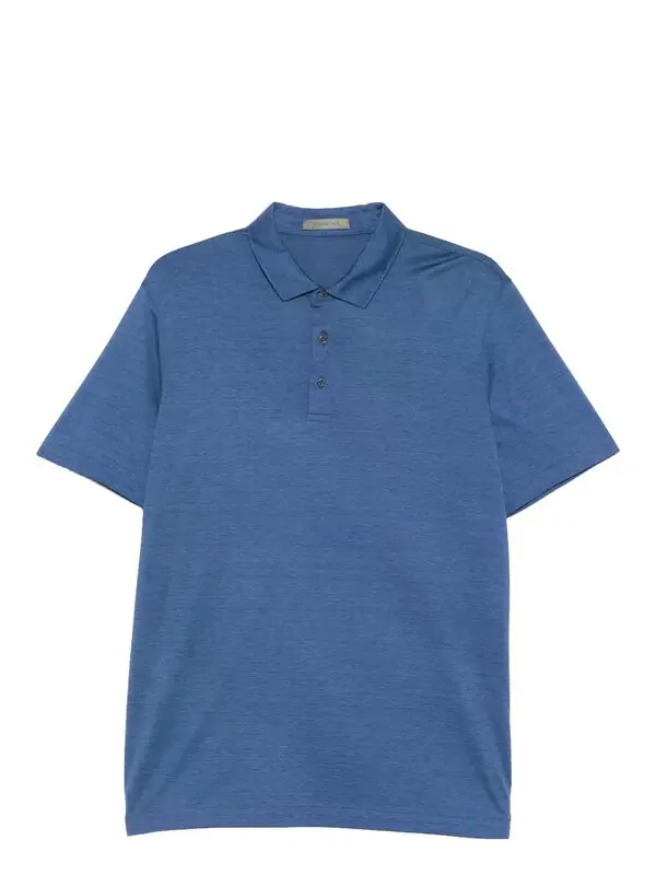 Corneliani Short Sleeve Polo Shirt - Blue
