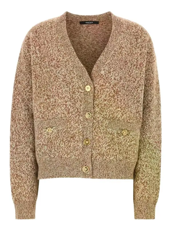 Versace Textured Button-down Cardigan - Neutrals
