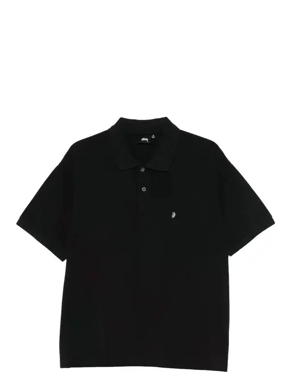 StÜssy Cotton Polo Shirt - Black