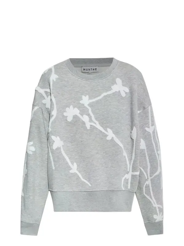Munthe Floral-appliqué Sweatshirt - Grey