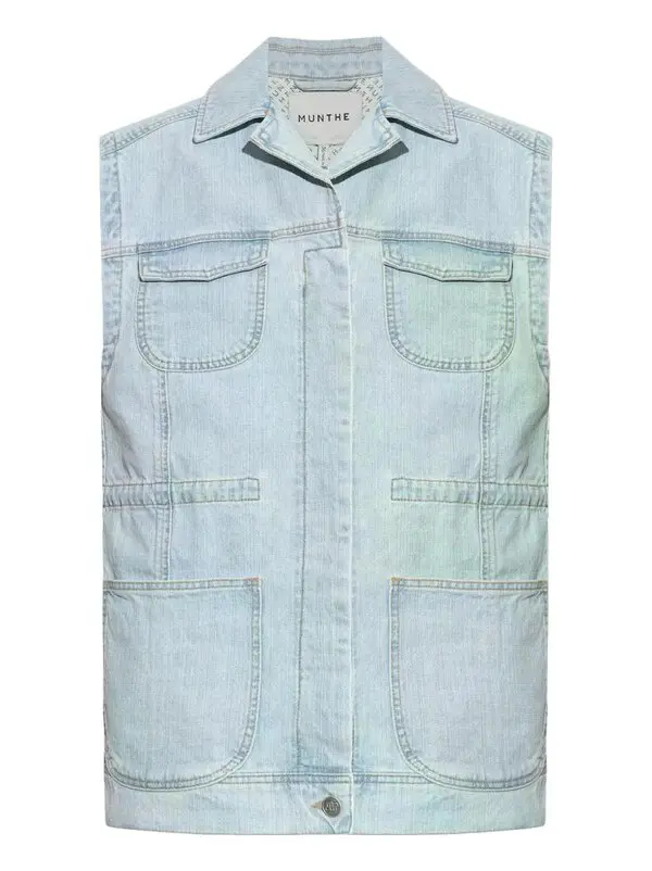 Munthe Denim Sleeveless Vest - Blue