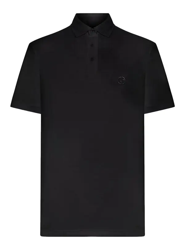 Giorgio Armani Logo-embroidered Polo Shirt - Black