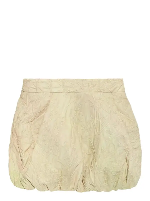 Munthe Embroidered Leather Skirt - Neutrals