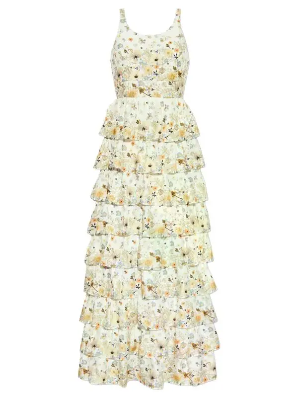 Munthe Floral-print Tiered Dress - White