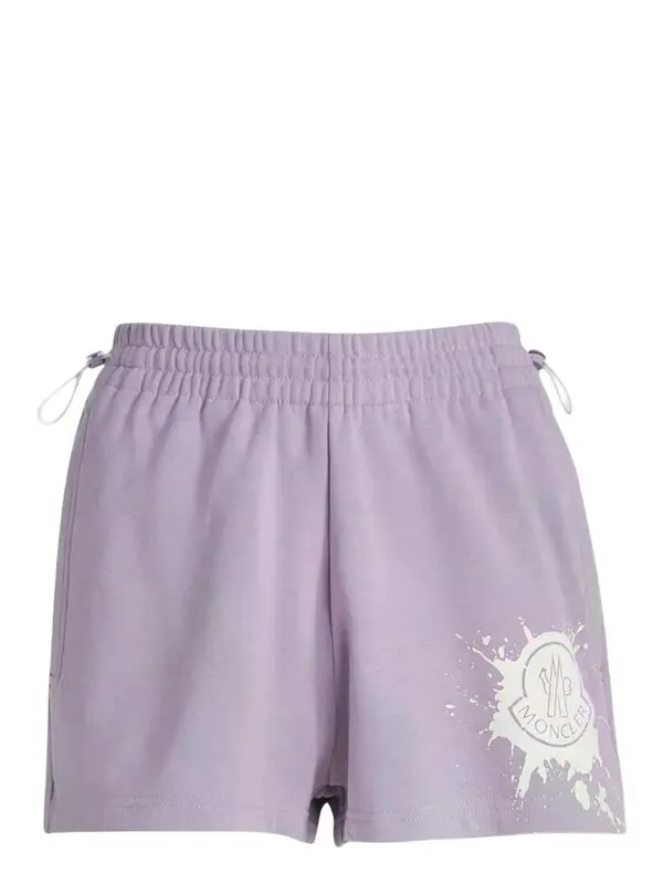 Moncler Splatter-print Drawstring Shorts - Purple