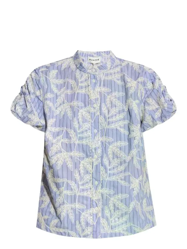Munthe Floral Print Button-up Shirt - Blue