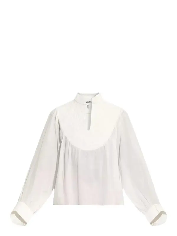 Munthe Embroidered Yoke Blouse - White
