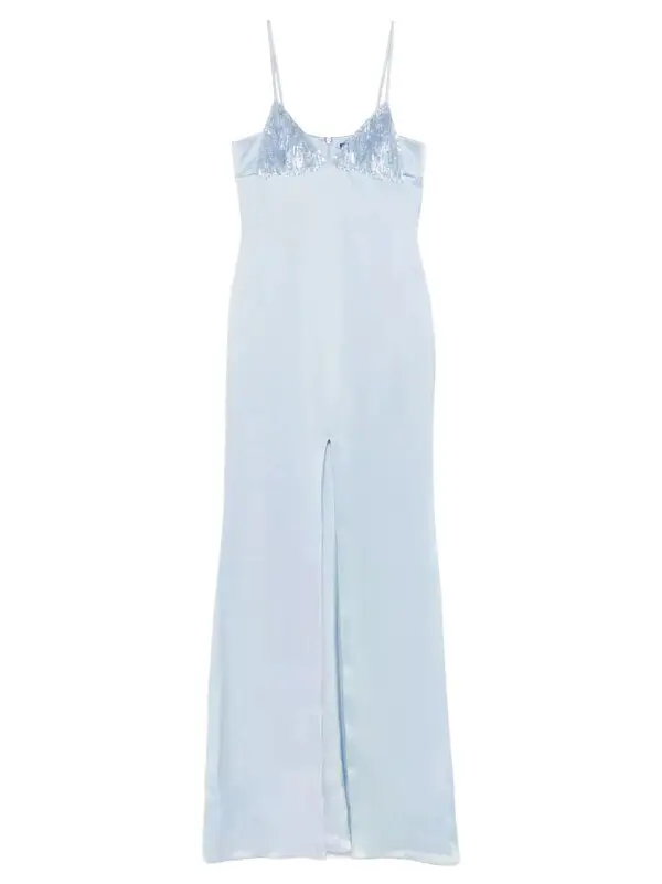 David Koma Satin Maxi Dress - Blue