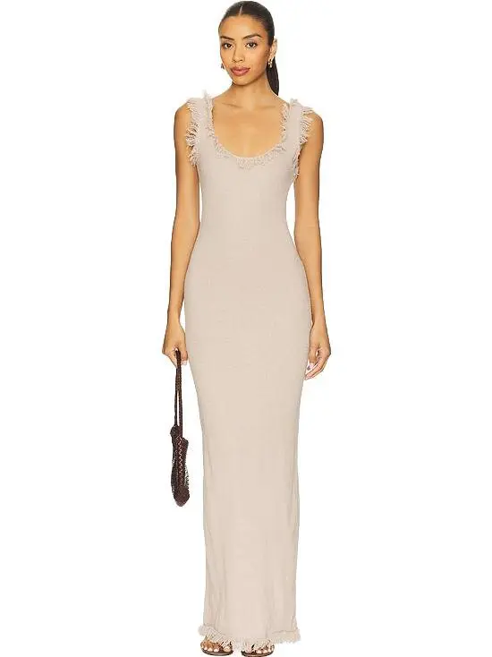 SNDYS. Skyler Maxi Dress - Taupe
