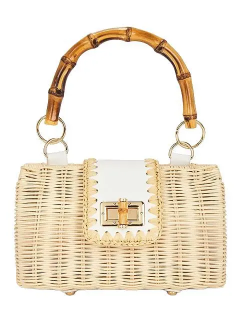 BTB LOS ANGELES Mason Bamboo Clutch - Cream