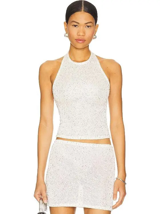 LOVERS AND FRIENDS Dahlia Halter Top - White