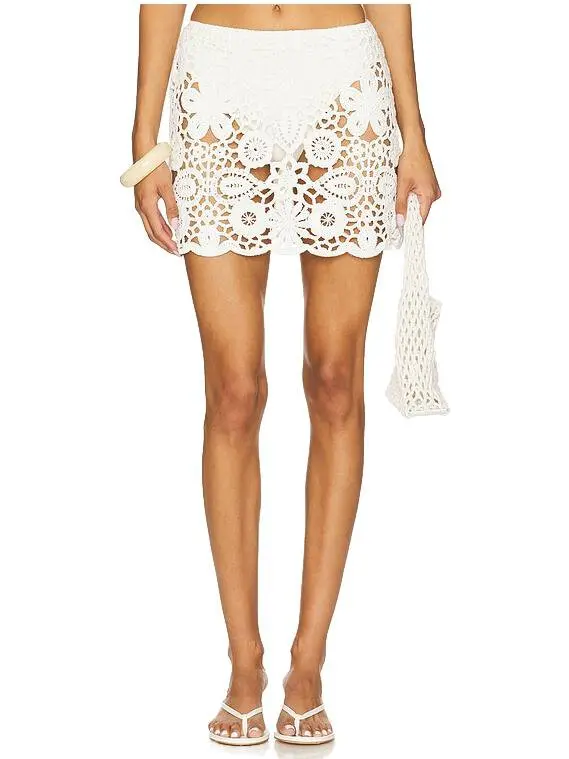 SNDYS Tala Mini Skirt - White