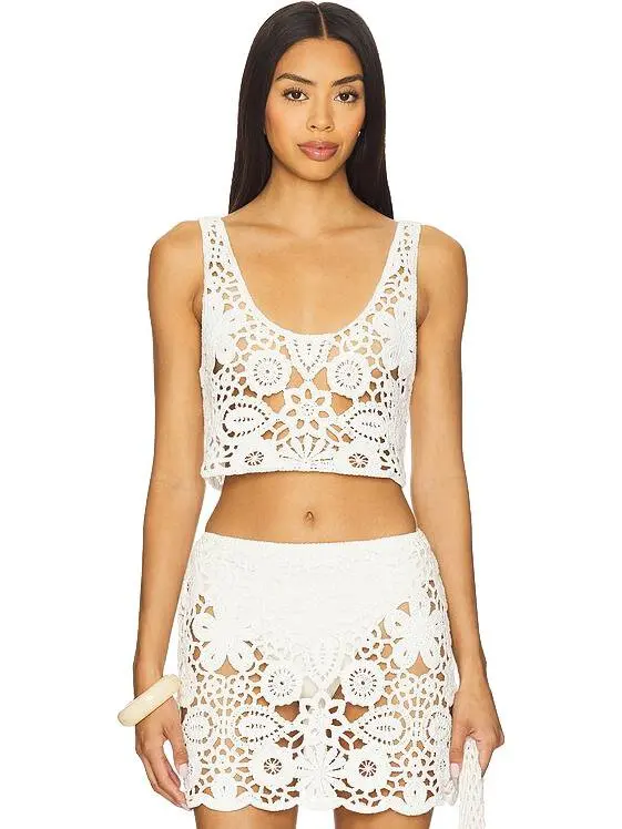 SNDYS Tala Crochet Top - White