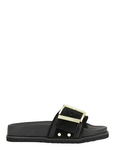 ALLSAINTS Ellie Raffia Slider - Black