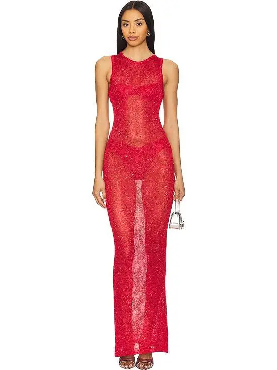Superdown Alix Maxi Dress - Fire Red