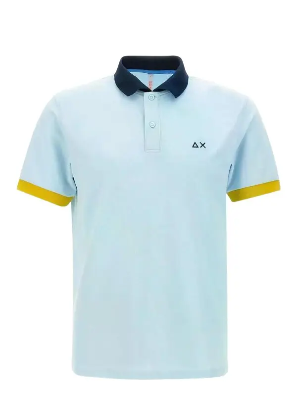 SUN 68 Colour-block Polo Shirt - Blue