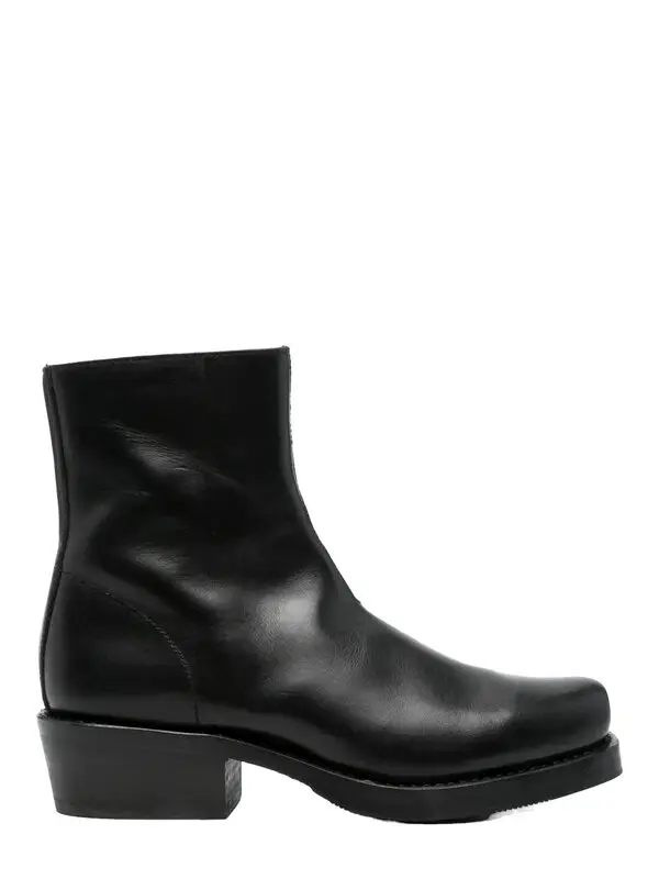 SECOND / LAYER 50mm Leather Ankle Boots - Black