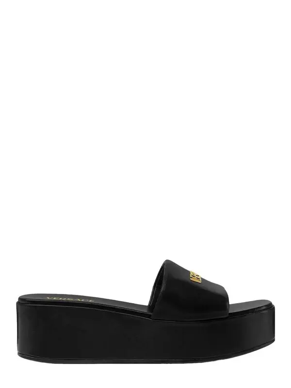 Versace 55 Mm Logo Platform Mules - Black