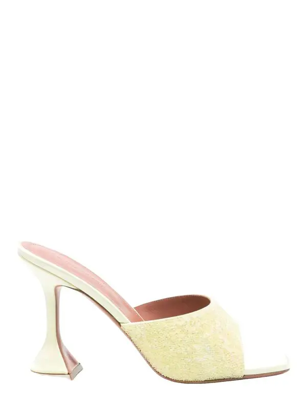 Amina Muaddi 10mm Lupita Crystal Sandals - Yellow