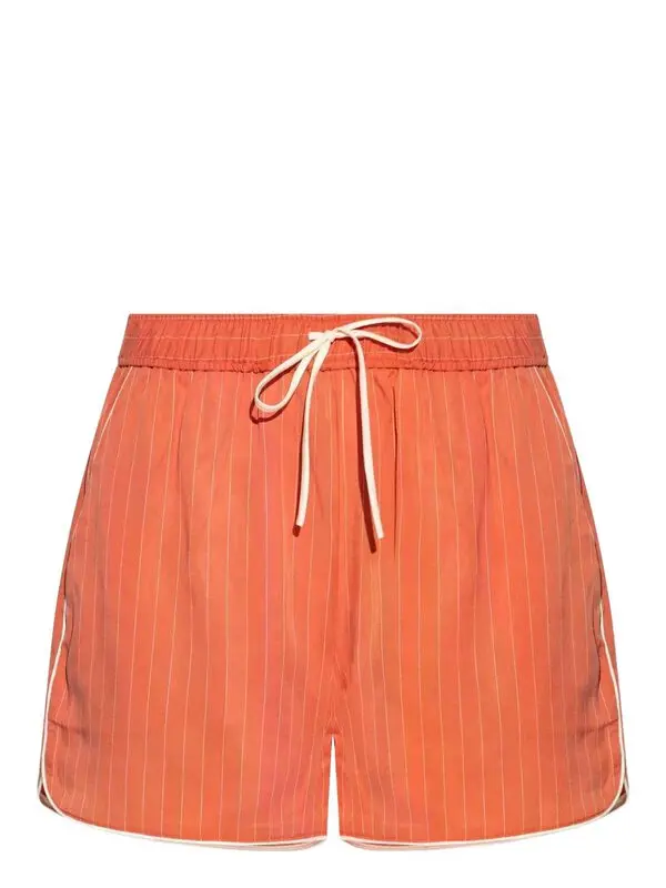 Munthe Pinstripe Drawstring Shorts - Orange