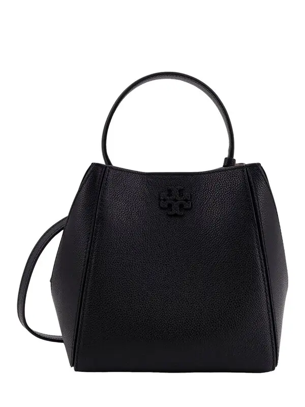 Tory Burch Mcgraw Small Leather Bucket Bag - Black