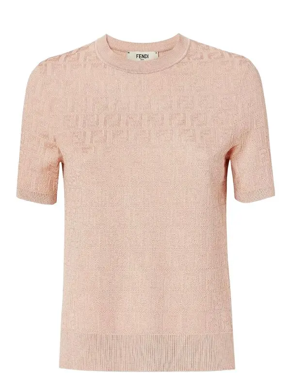 Fendi Ff Cotton And Viscose Sweater - Pink