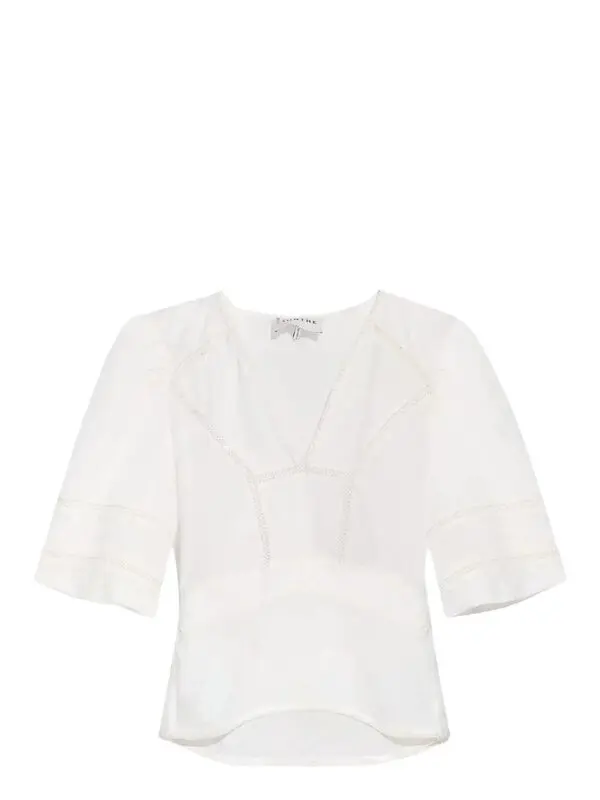 Munthe Puff-sleeve Embroidered Blouse - White
