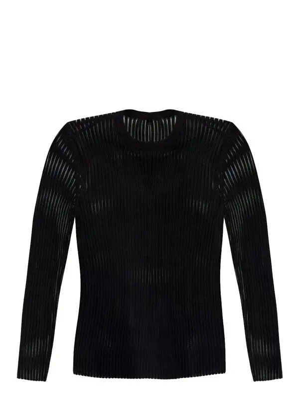 Helmut Lang Ribbed Long-sleeve Top - Black