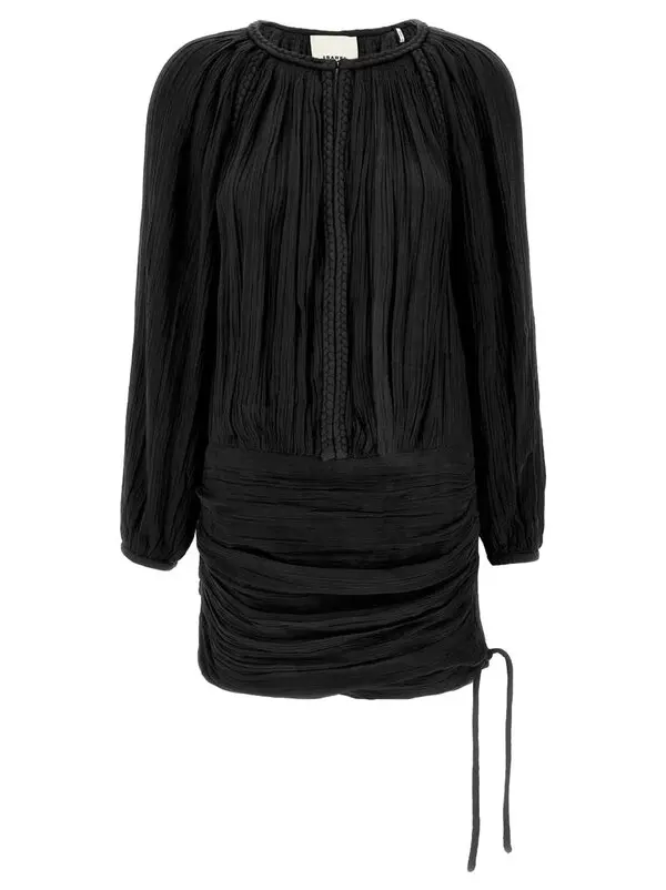 Isabel Marant Jaoni Pleated Long-sleeve Dress - Black