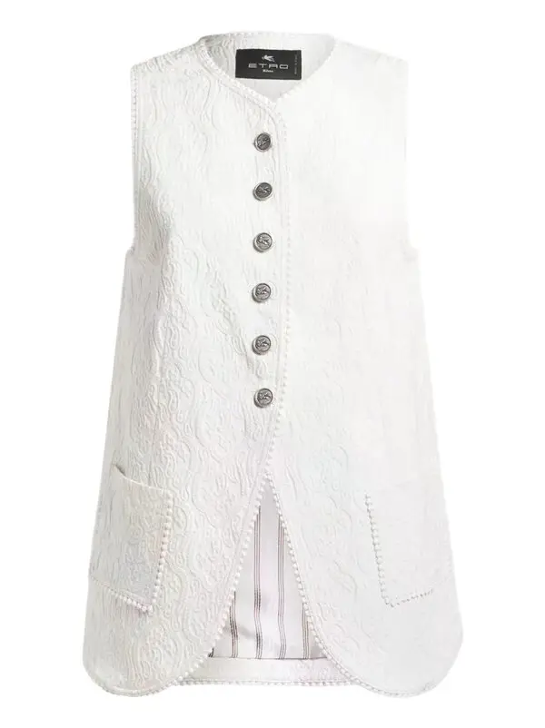 Etro Paisley-jacquard Waistcoat - White
