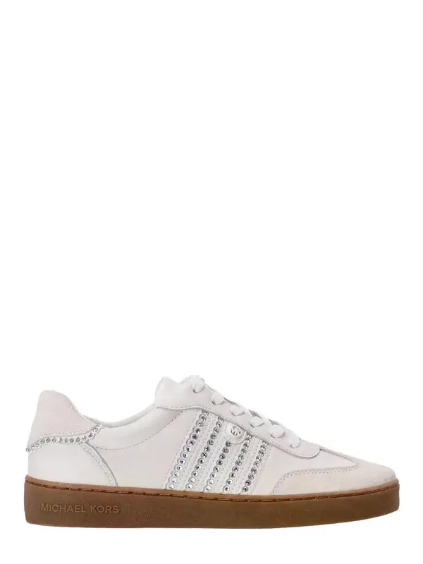 Michael Kors Scotty Rhinestone-embellished Sneakers - White
