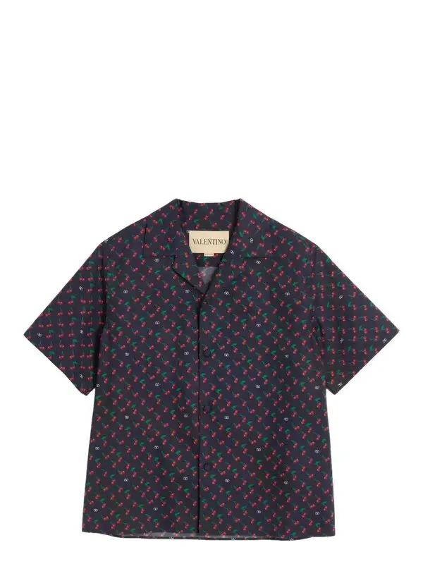 Valentino Garavani Floral Print Relaxed Shirt - Blue