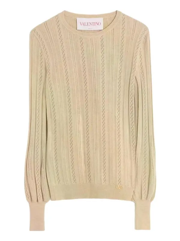 Valentino Garavani Lattice-knit Pullover - Neutrals