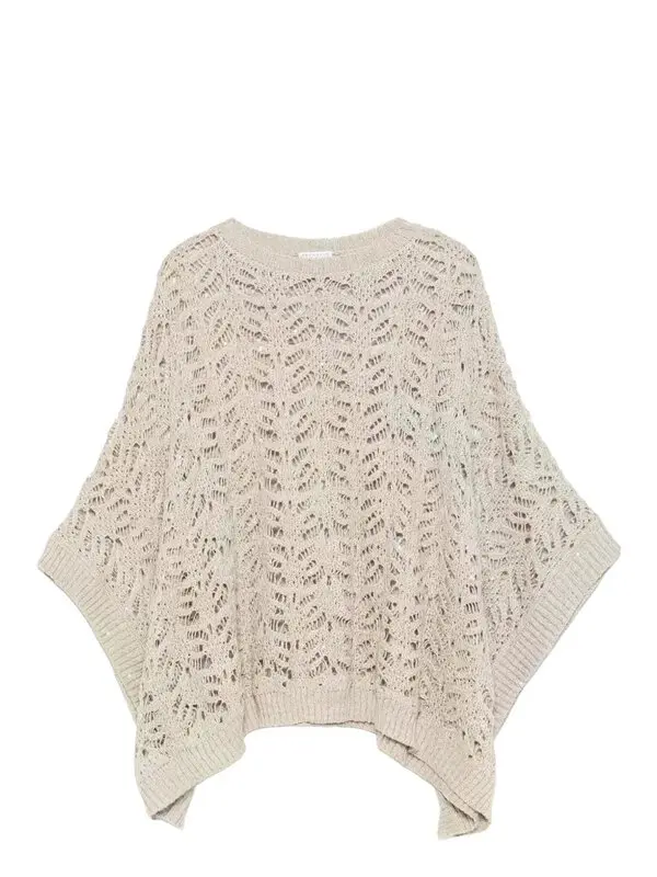 Brunello Cucinelli Crew-neck Knitted Top - Neutrals