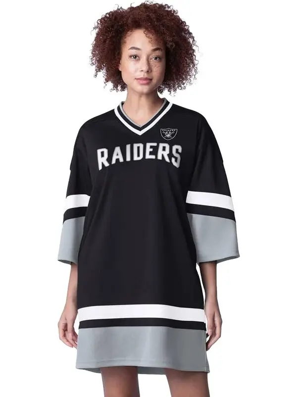 STARTER Las Vegas Raiders Slap Shot 3/4 Sleeve Dress - Black