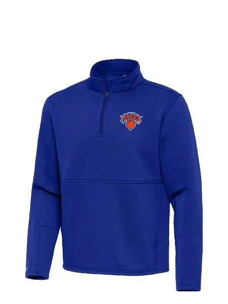 ANTIGUA New York Knicks Twist Quarter-zip Pullover Top - Blue