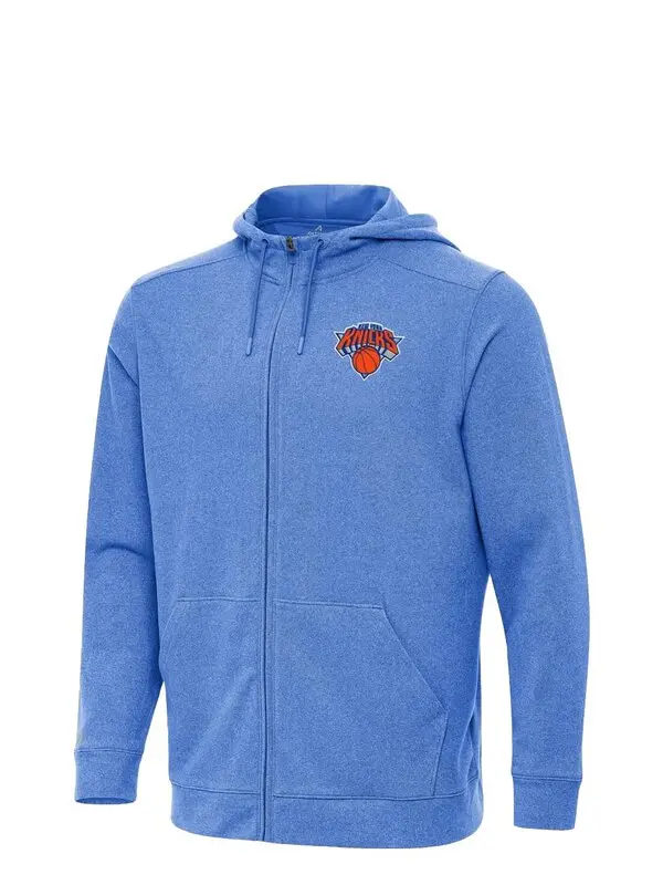 ANTIGUA New York Knicks Full-zip Hoodie Jacket - Heather Blue