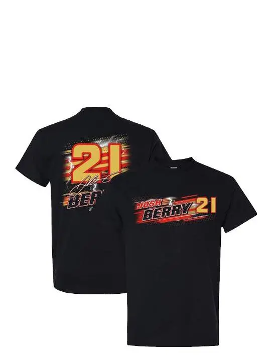 CHECKERED FLAG Sports Josh Berry Name & Number T-shirt - Black