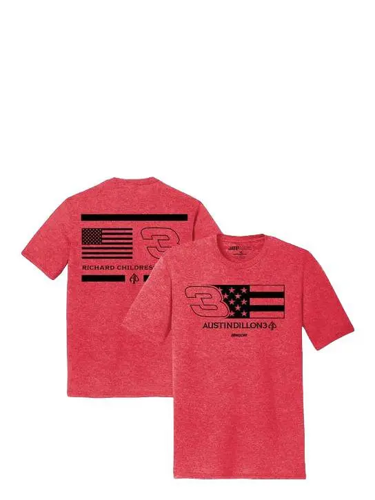 NASCAR Richard Childress Racing Team Collection Austin Dillon Tri-blend Flag T-shirt - Heather Red